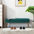 Duhome Modern Velvet Bench Ottoman Comfortable Footrest Stool Bench