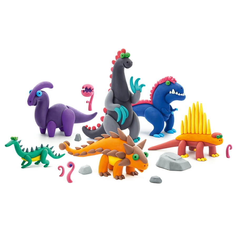 Hey Clay Mega Dinos - Colorful Kids Modeling Air-Dry Clay, 18 Cans with ...