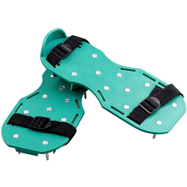 Lawn Aerator - 2x Nail Shoe with 25mm Soles and Spikes - Adjustable ...