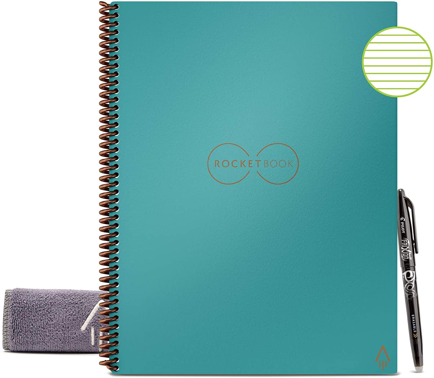 Rocketbook Smart Reusable Notebook - Lined Eco-Friendly Notebook with 1 ...