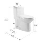 DeerValley DV-1F52508 One Piece Toilet 1.1/1.6 GPF Dual Flush Compact ...
