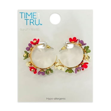 Time and Tru Gold-Tone Hoop Earrings Set, 6-Piece - Walmart.com