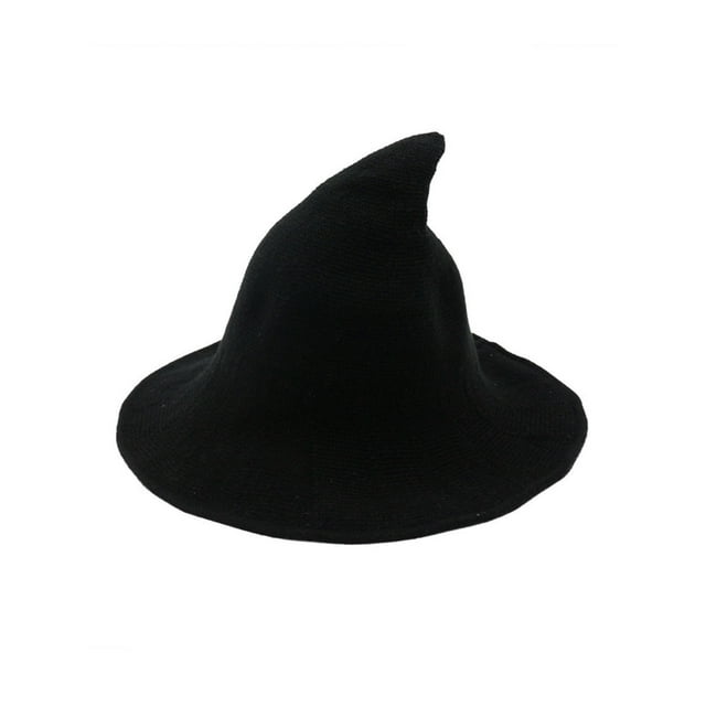 CenturyX Halloween Witch Hat for Women Knitted Wool Wizard Foldable ...