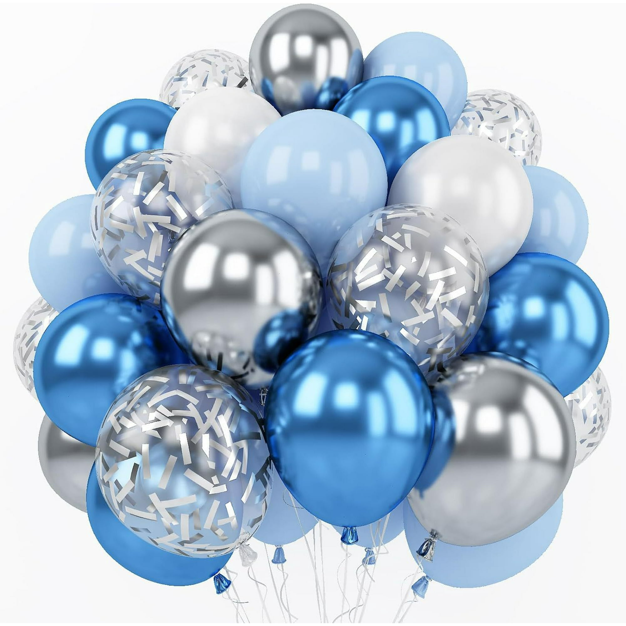 Click here for Dutchman 60 Pcs 12 Inch Metallic Blue Silver Ballo... prices