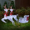 Zimtown Christmas Reindeer Set Lighted Outdoor Christmas Deer ...