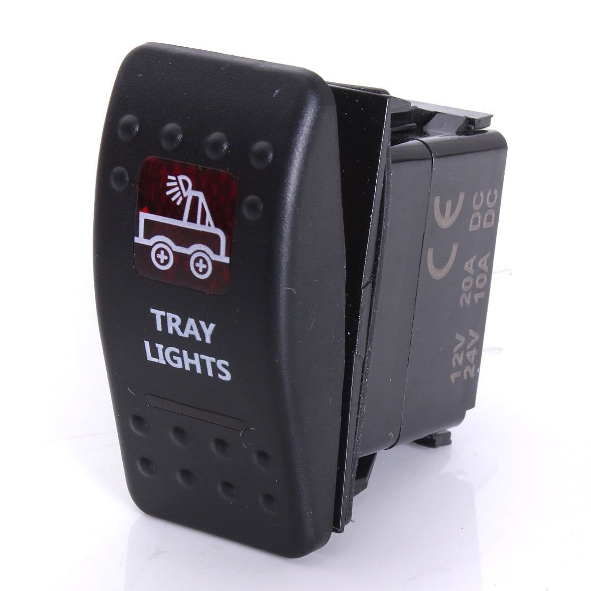 Car LED Rocker Switch SPST ON OFF Fog Spot Rear Driving Zombie Roof LED ...