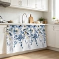 Blue Wild Flowers Cabinet Curtains for Shelves, Spring Watercolor ...