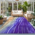 Abstract Purple Area Rugs 3x5ft Ocean Beach Waves Lines Gradient Floor ...