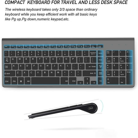 Wireless Keyboard and Mouse Ultra Slim Combo, TopMate 2.4G Silent ...