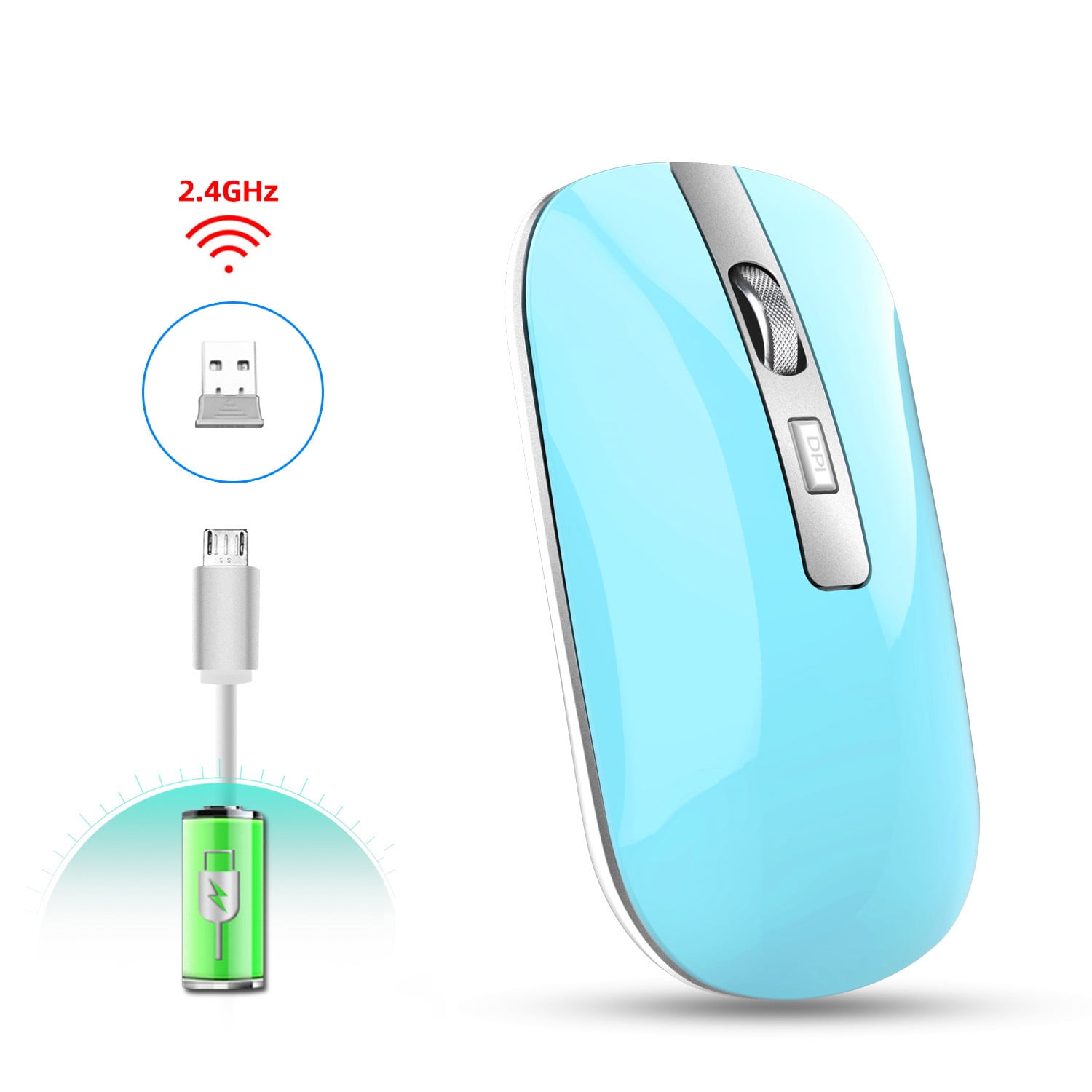M30 rechargeable wireless mouse metal wheel mute 2.4G office mouse ...
