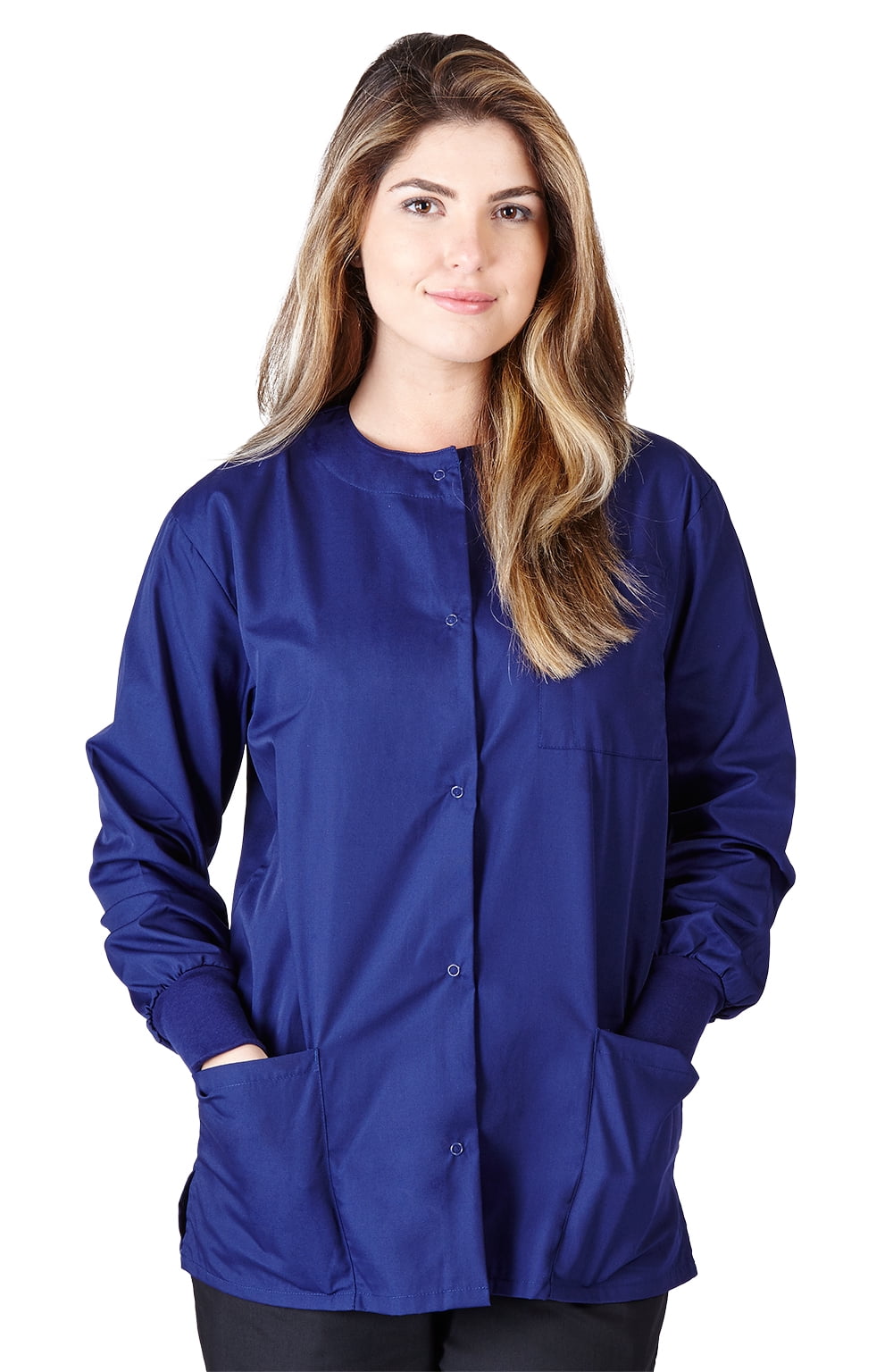 Natural Uniforms Medical Scrub Jacket G102 (True Navy, Large) - Walmart.com
