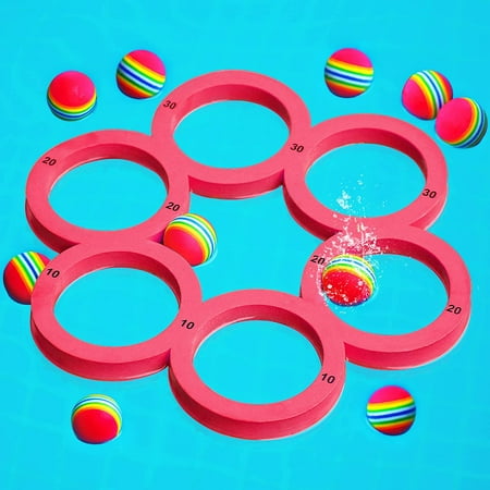Floaty Pool Pong Game Combo Foam with 10 Colorful Balls, Floating ...