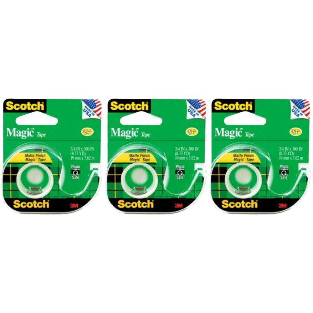 Scotch Magic Tape with Dispenser Refillable 105 Transparent Clear Matte ...