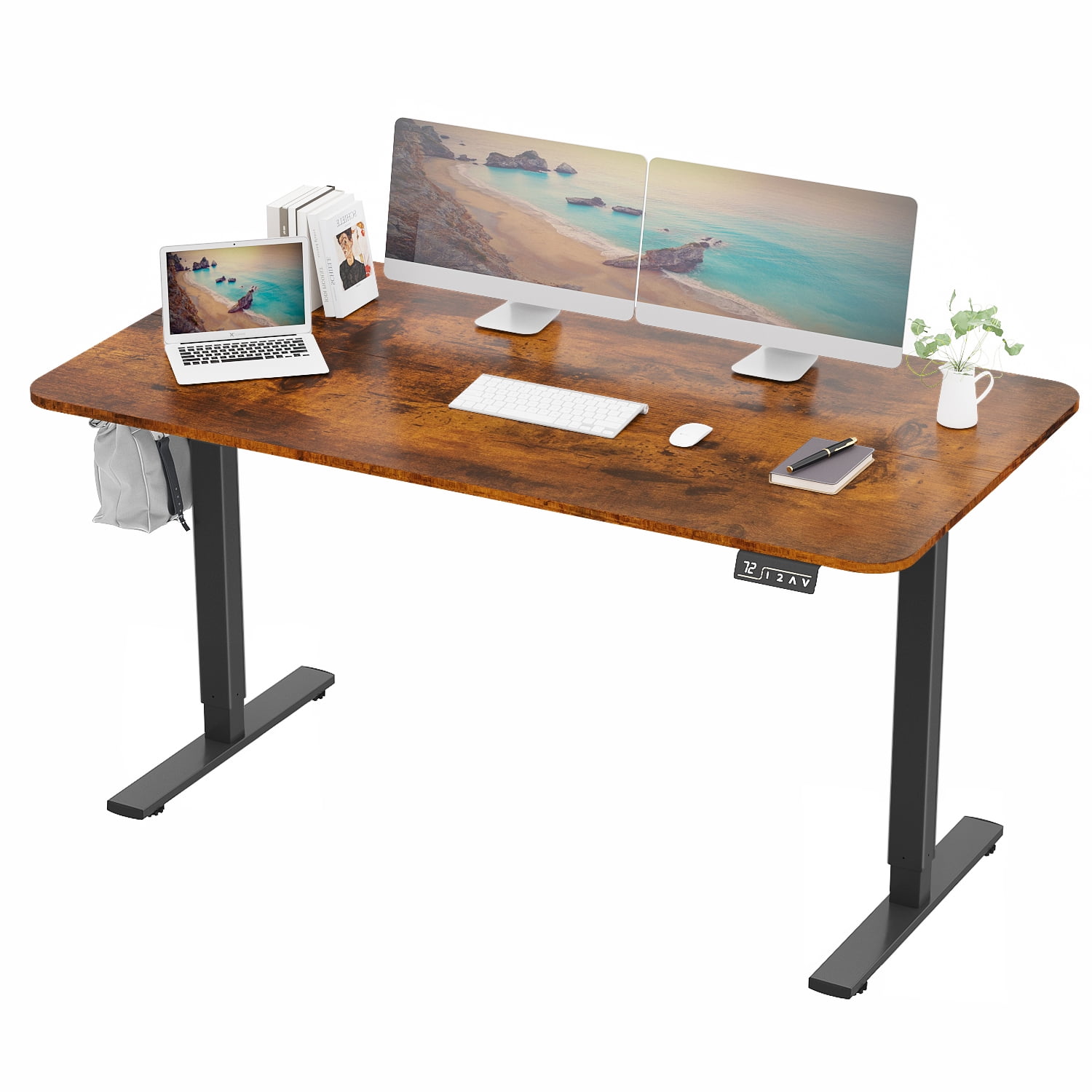Furmax 55" x 24" Home Office Electric Height Adjustable Standing Desk ...