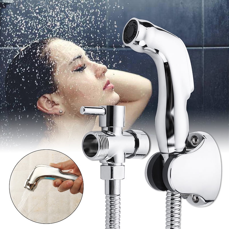 Hand Held Bidet Shower Bathroom Spray 3/4" T-adapter Full Set Shattaf ...