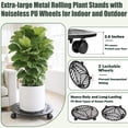2 Pack 16 Inch Extra-Large Black Metal Wheeled Plant Caddy with Locking ...