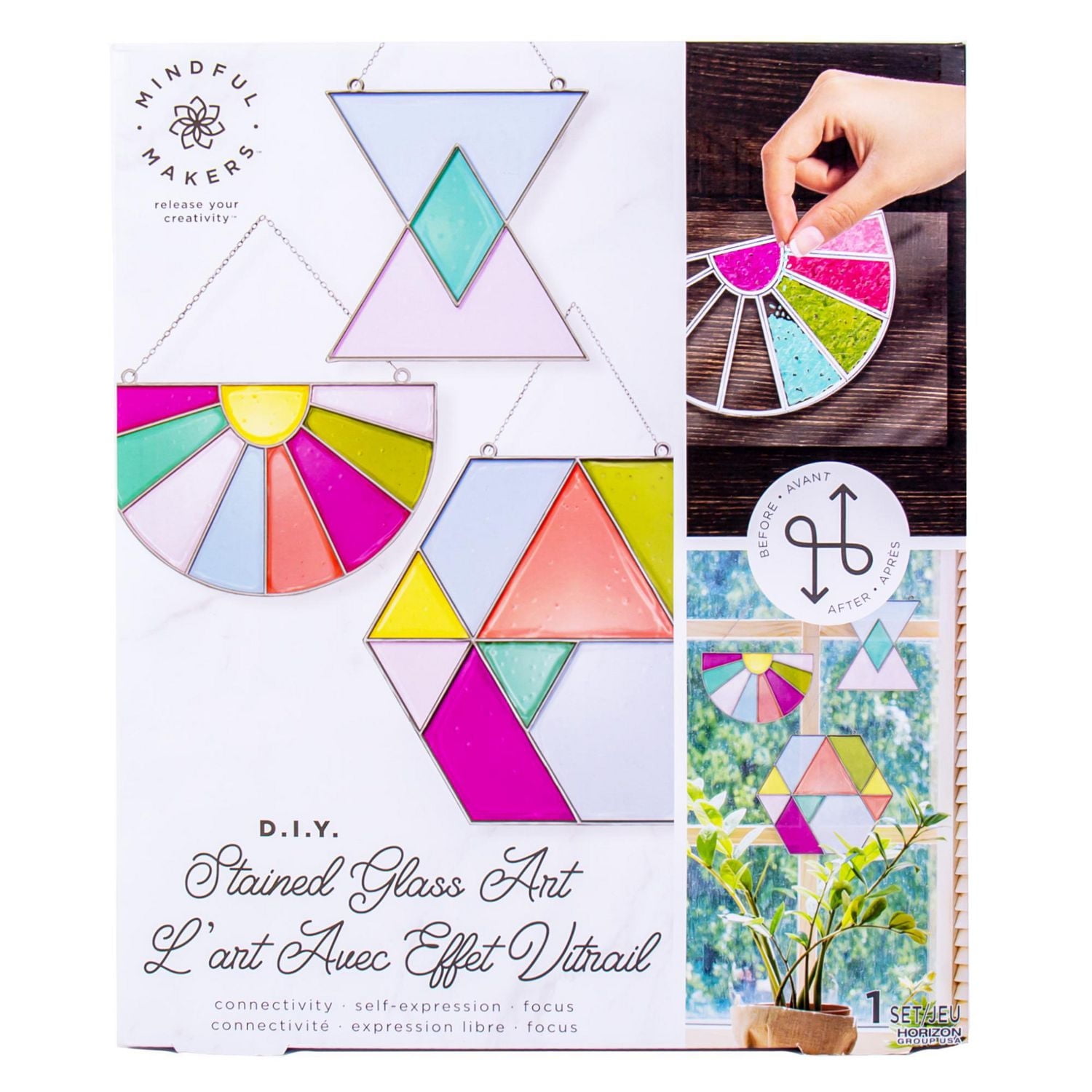 Click here for Mindful Makers D. I.Y Stained Glass Art Set  3 Geo... prices