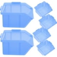 Arborister Plastic Storage Bins Stackable Nesting Shelf Box Blue 6pcs ...