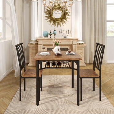 Homury 3 Piece Dining Table Set with Cushioned Chairs, Modern Counter ...