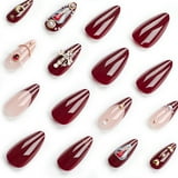 2024 New Ramadan Style False Nails with Gold Moon Star Design Almond ...