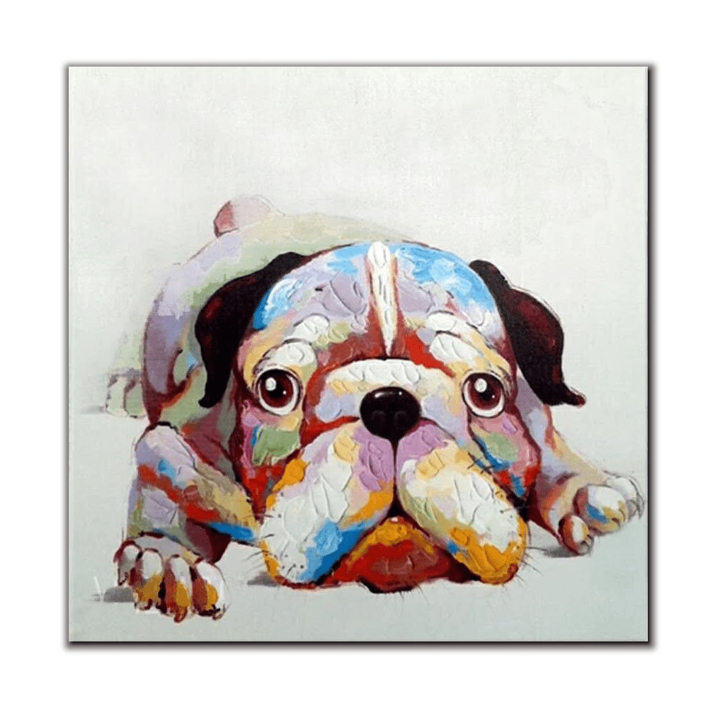 Large Wall Decor Dog Oil Paintings Canvas Prints Bulldog Wall Decor for ...