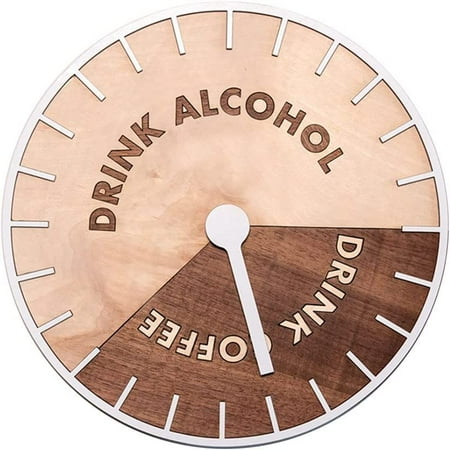 densenon Clock Decor Wooden Drink Coffee Drink Alcohol Wall Clock Time ...