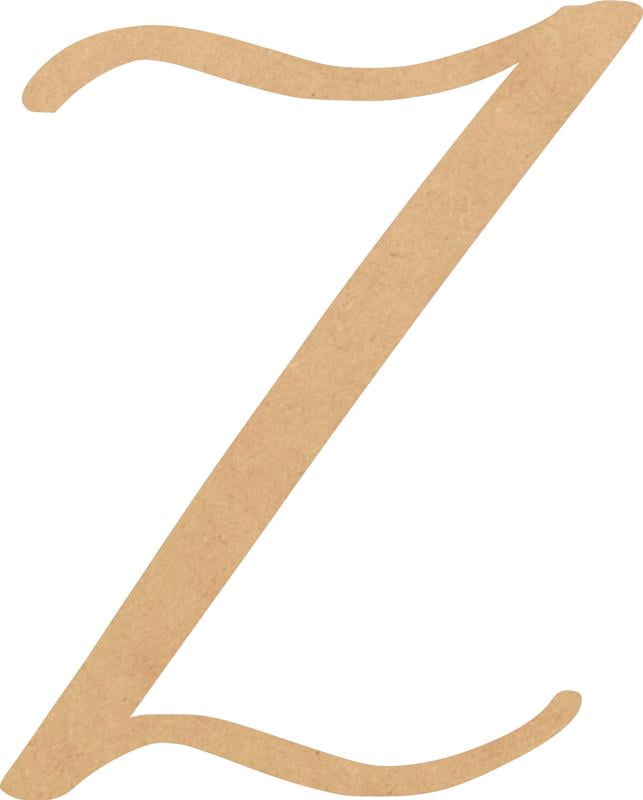 Unfinished Script Wood 3'' Tall Nicholia Letters Alphabet Z, Paintable ...