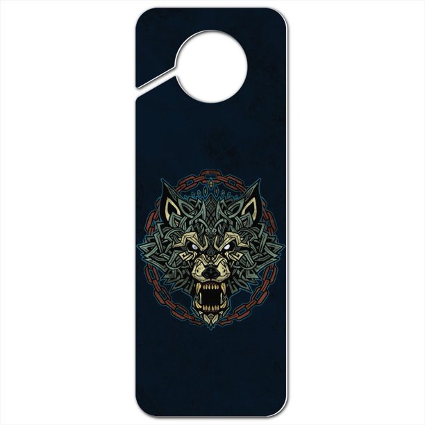 Fenrir Fierce Snarling Wolf In Chains Norse Mythology Plastic Door Knob ...