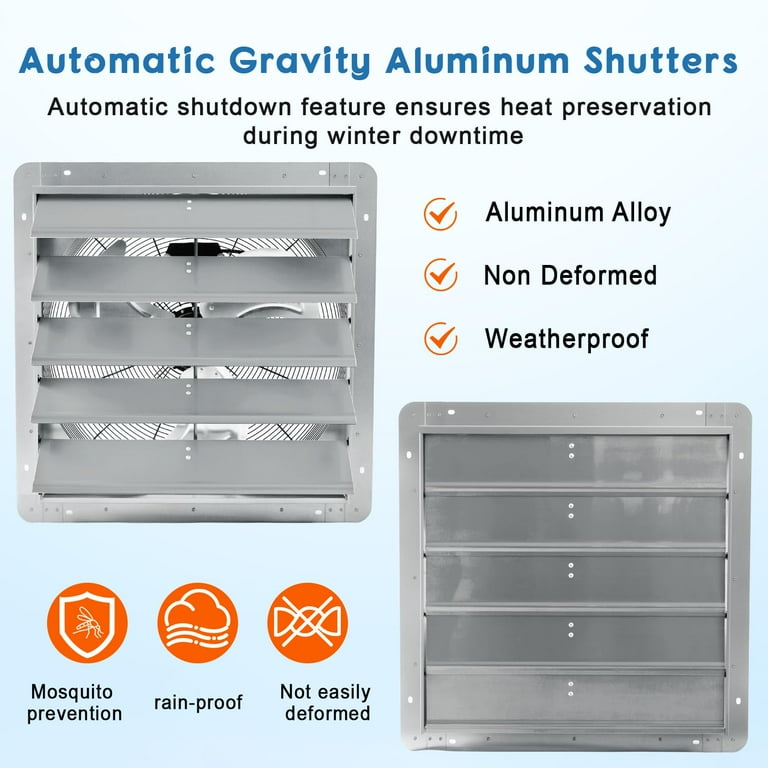 Silent Extractor Fan VEVOR Shutter , 254mm With Temperature Humidity ...