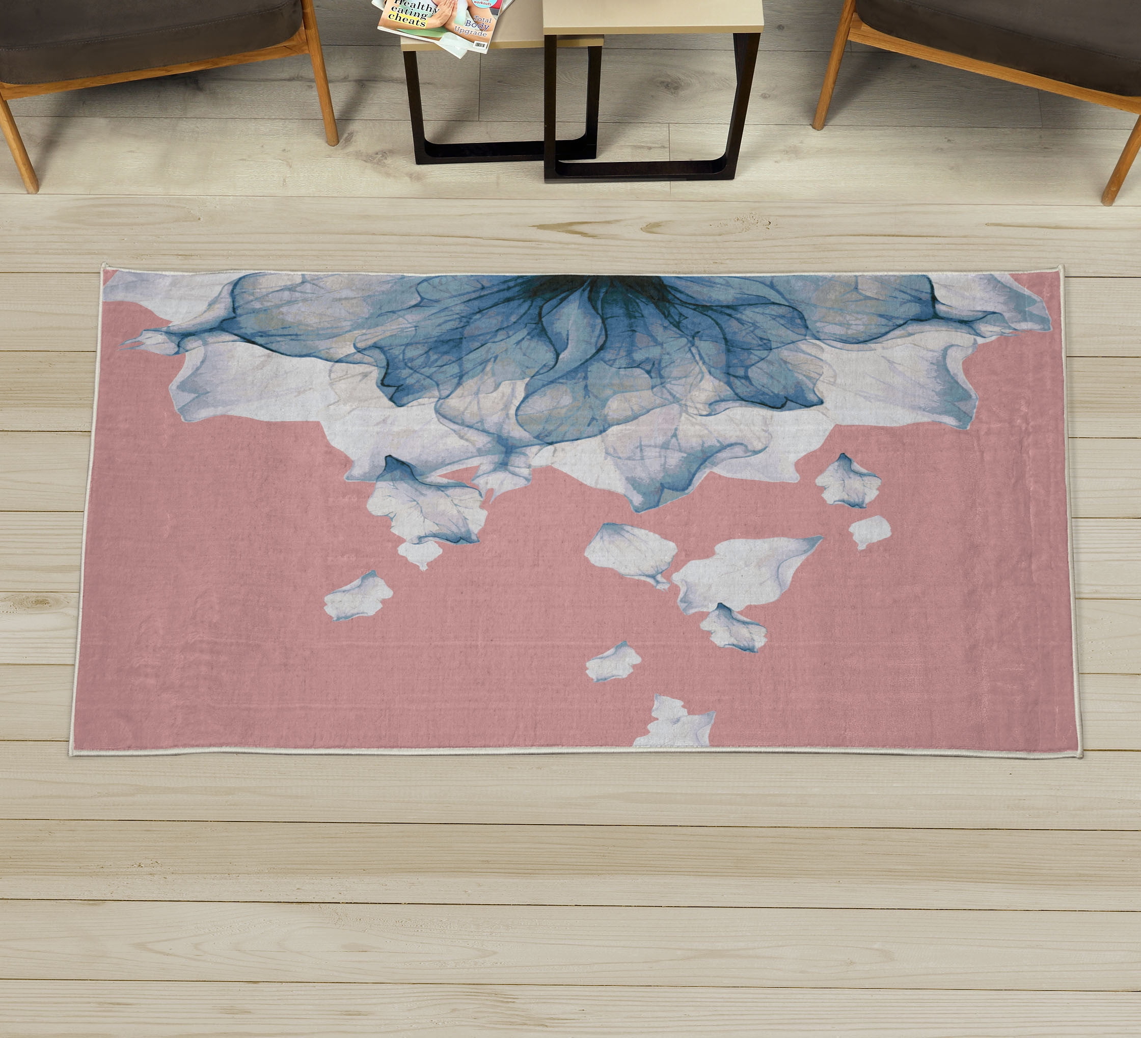 Flower Decorative Rug, Abstract Themed Modern Futuristic Image with ...