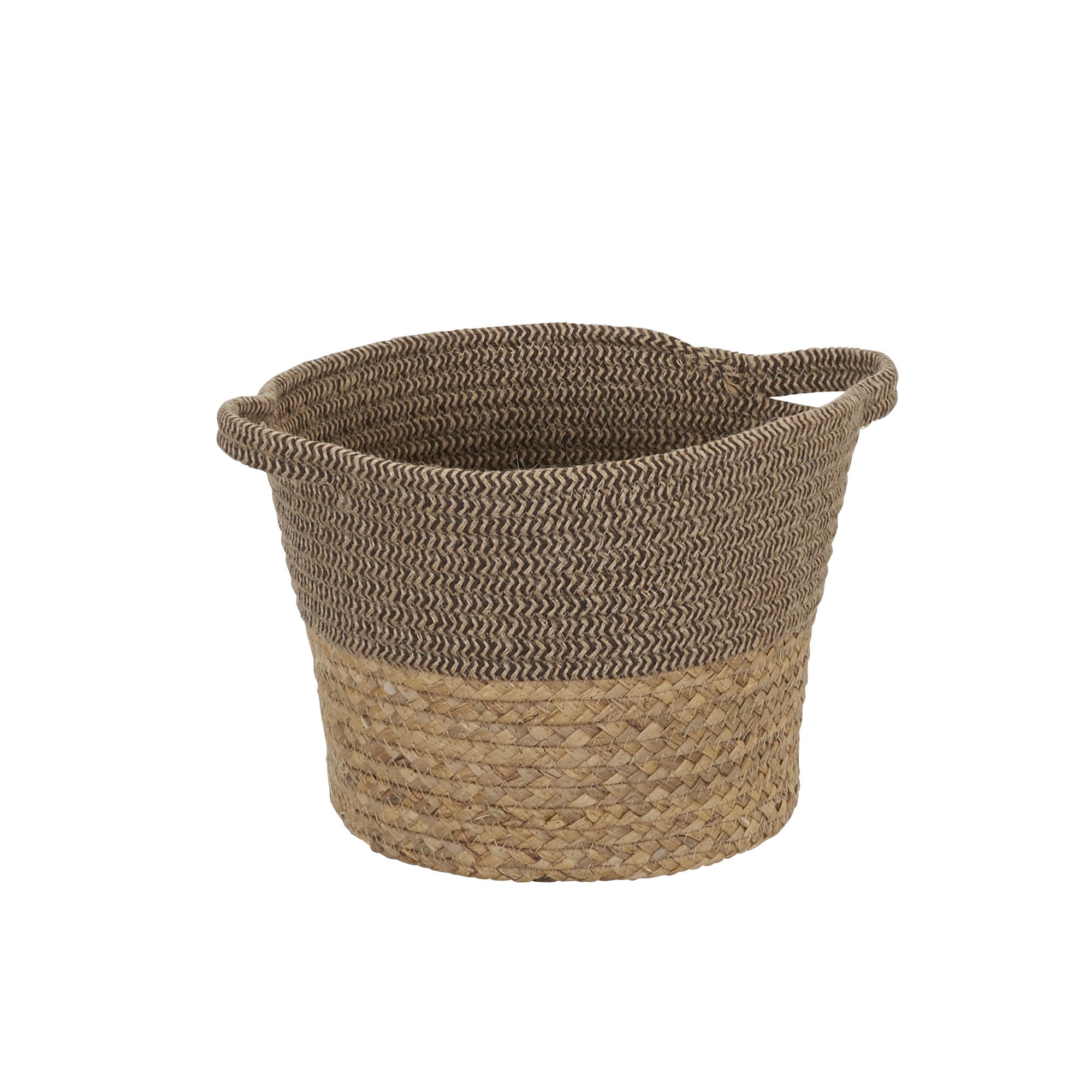 Household Essentials Tweed Cotton Rope and Hyacinth Round Storage ...