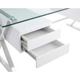 "Modway Modern White Tempered Metal 71"" Sector Office Desk with Glass ...
