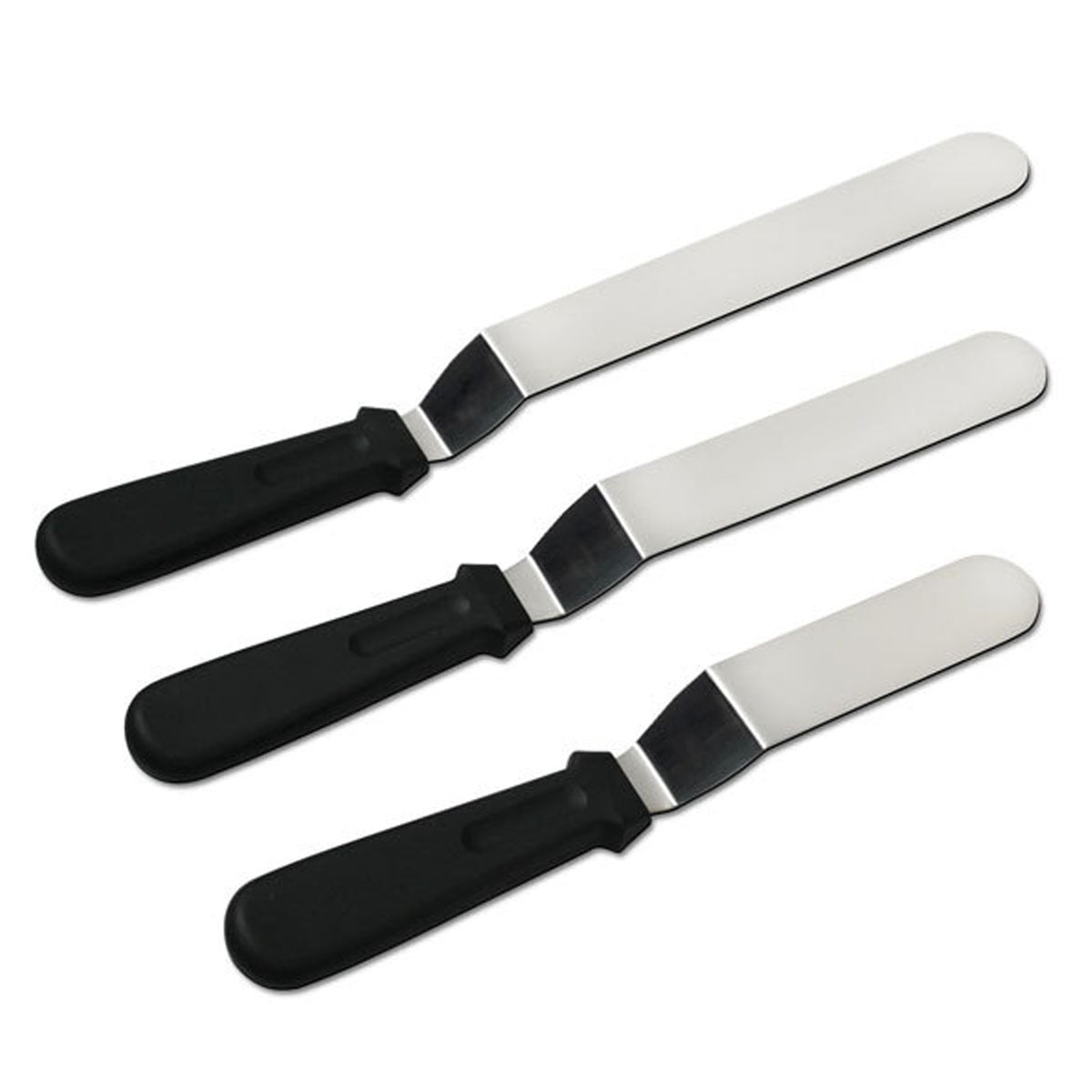 Lojalitet Icing Spatula  Offset Spatula For Cake Decorating  Baking  Angled Frosting Spatula With 6  8  10 Inch Stainless Steel Blade  Set Of 3