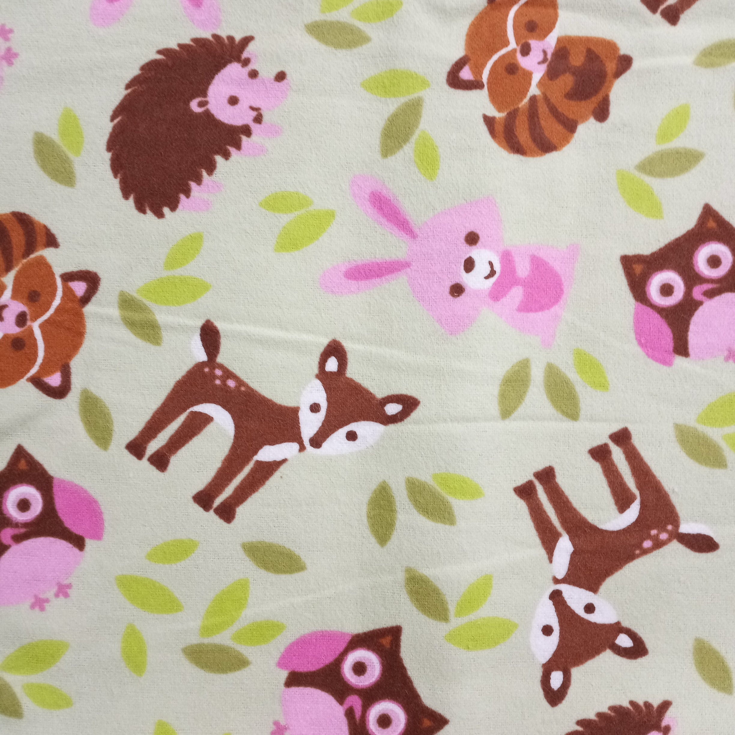 Baby Animals Woodland Green Flannel Fabric - Walmart.com