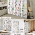 Bathroom Shower Curtain Spring Pink Yellow Purple Flowers Waterproof ...