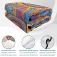 Abstract Boho Sun Floral 3 Pieces Quilt Set,1 Quilt with 2 Shams,Retro ...