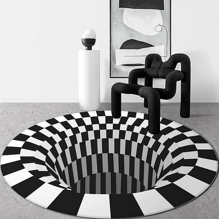 3d Vortex Optical Illusion Round Rugs, Area Trap Swirl Carpet For Dogs ...