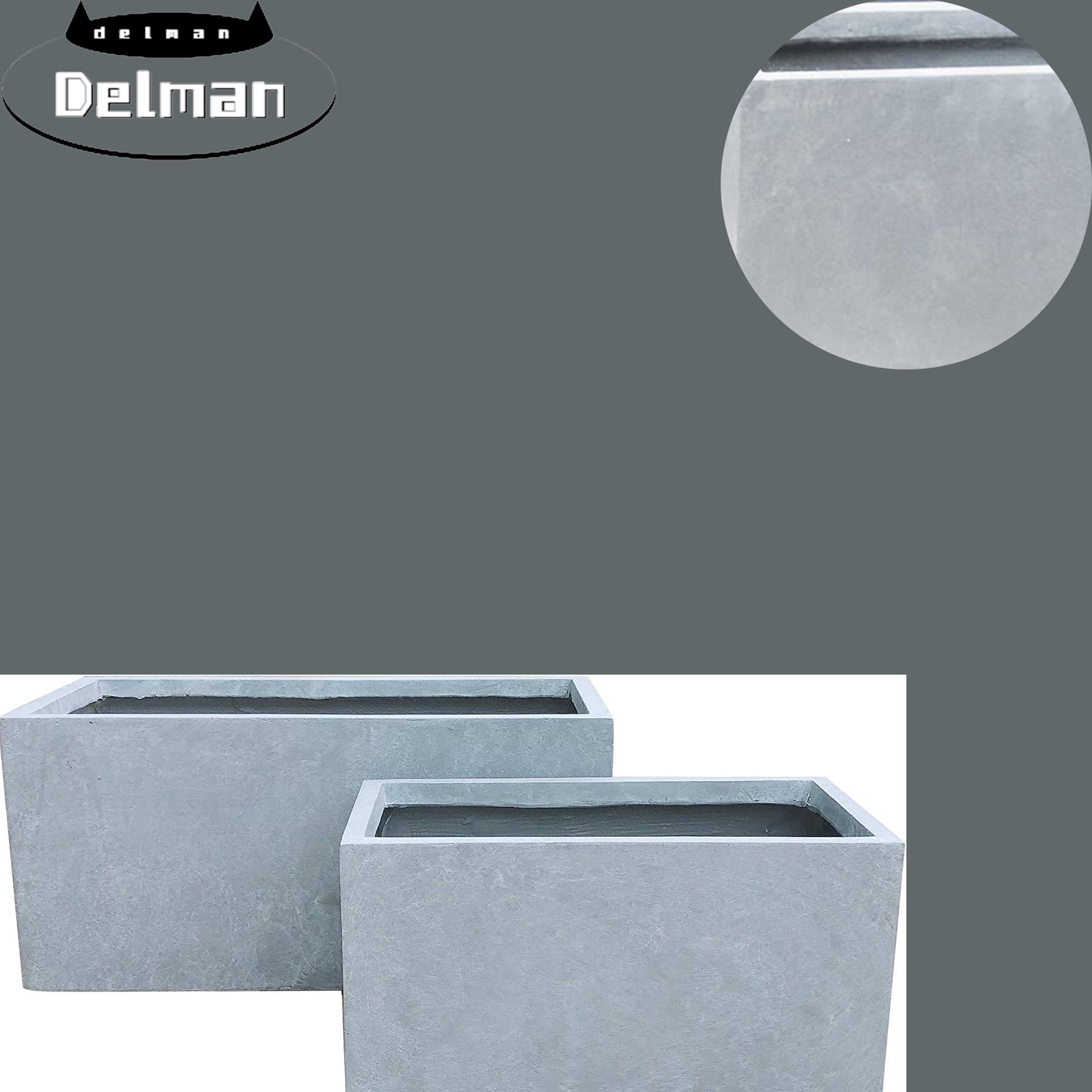 Large Concrete Long Box (Set of 2 Sizes), Outdoor/Indoor Strong UV ...
