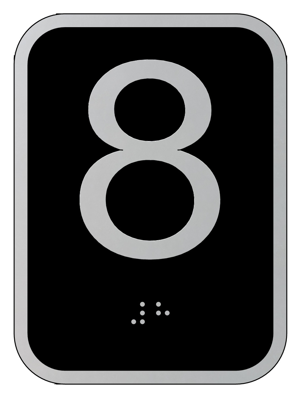 Elevator floor number 8 sign- Elevator Jamb Plate 8 ( 3x4, cast Iron ...