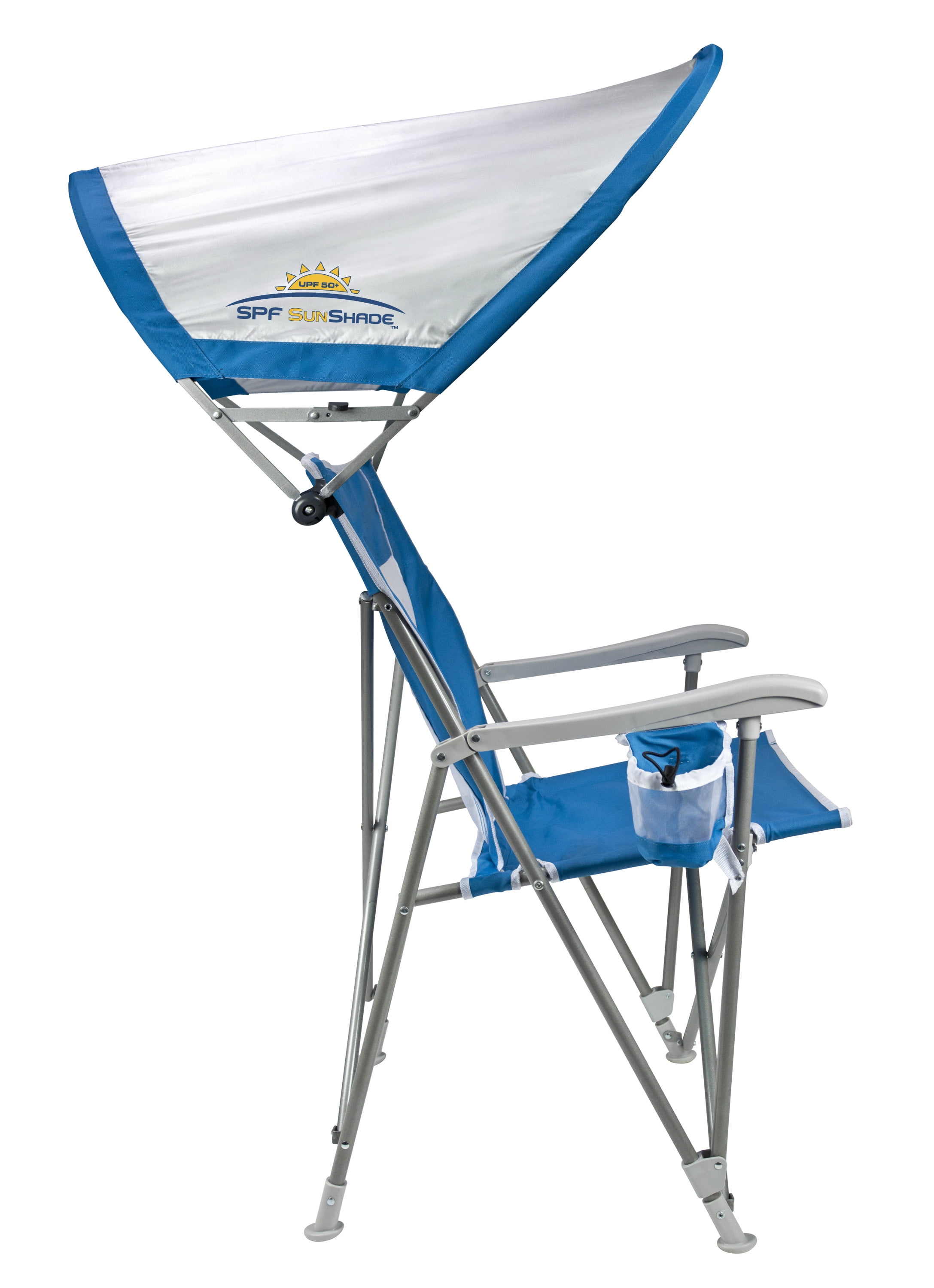 Gci outdoor waterside sunshade folding captain's beach chair with adjustable spf canopy store
