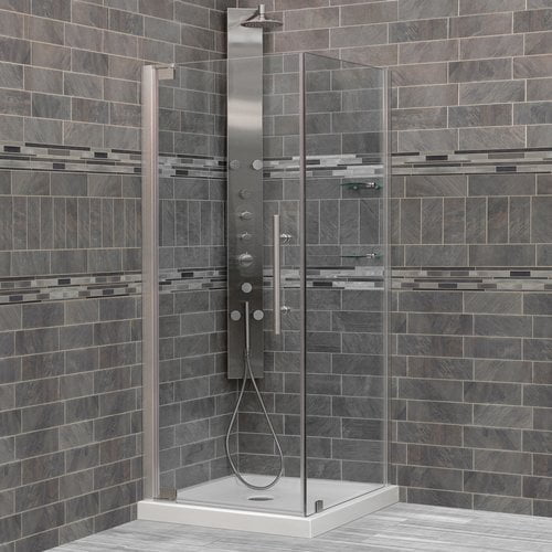 LessCare Ultra-G 30'' x 30'' x 72'' Square Pivot Shower Enclosure ...