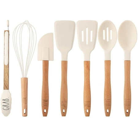 Collection 7 Piece Kitchen Utensil Set- Stainless Steel and Silicone ...