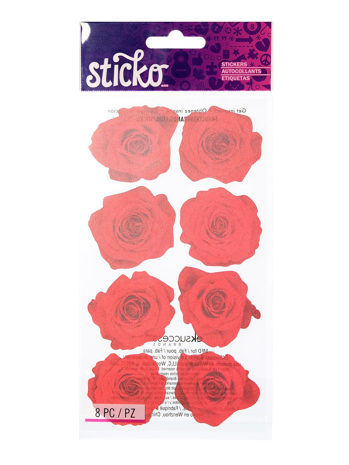 Classic Stickers red roses, 18 pieces (pack of 12) - Walmart.com