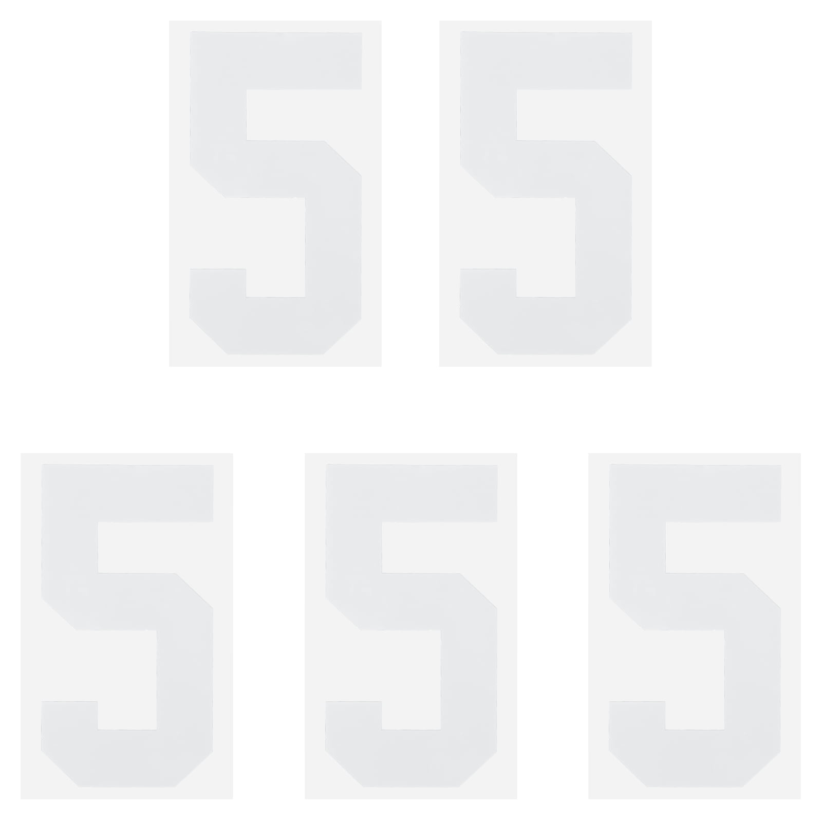 Iron on Number 5 Heat Transfer 8" White Single Number 5 Pack - Walmart.com