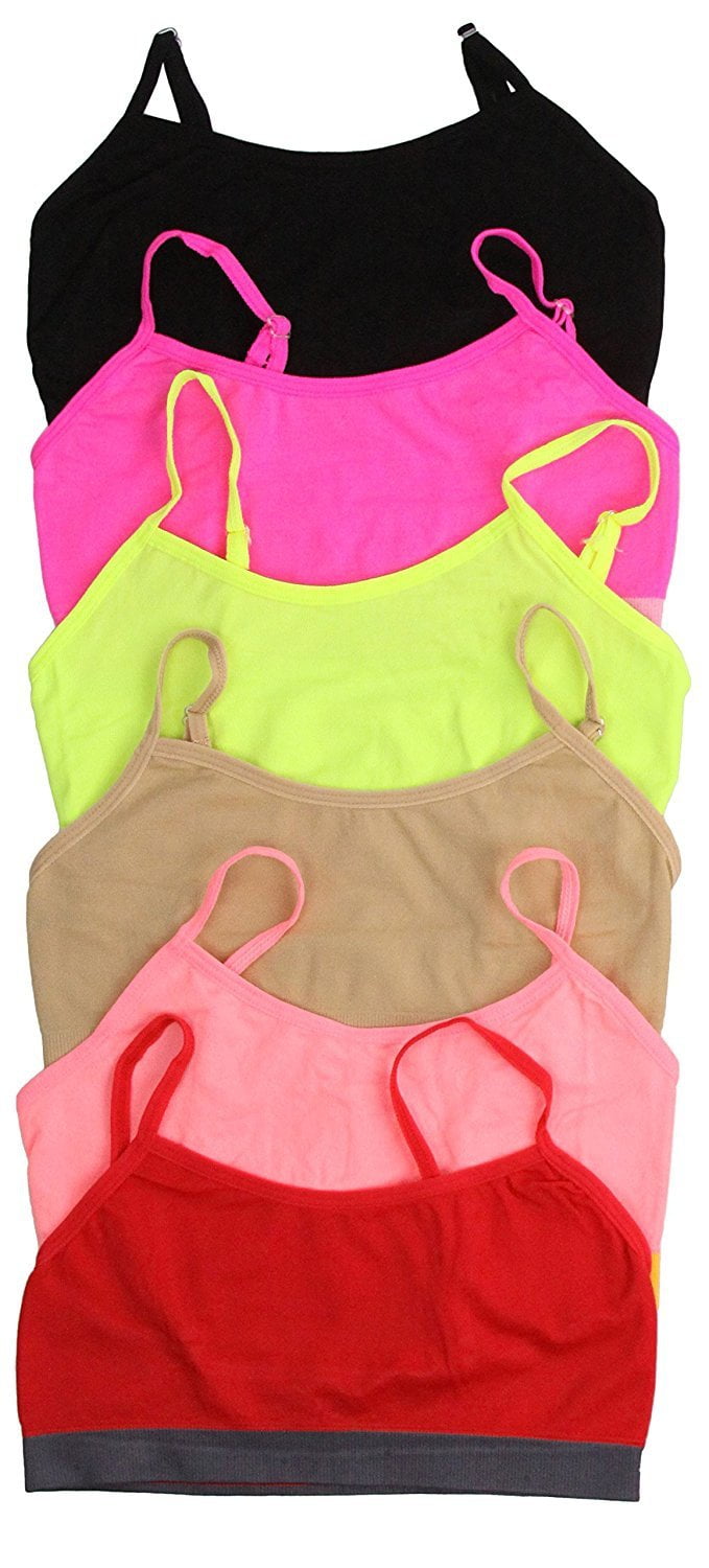 ToBeInStyle Girl's 6 PACK SEAMLESS SOLID PRINT BRAS - Walmart.com