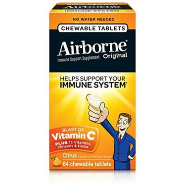 Airborne Citrus Chewable Tablets, 116ct - Immune Health Support with ...