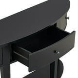 Modern Curved Console Table with 3 Drawers and 1 Shelf, Arc-Shaped Edge ...