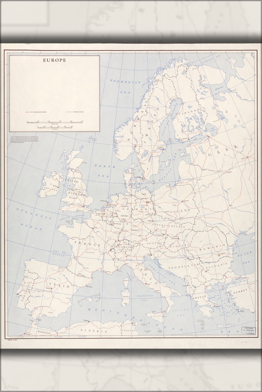 24"x36" Gallery Poster, cia map of Europe 1960 - Walmart.com