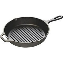 Lodge 6.5" Seasoned Cast Iron Grill Pan, L3GP, Stove Top Compatible ...