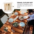 BESTYASH 1 Set of Bamboo Dinnerware Beige Utensils for Everyday Use ...